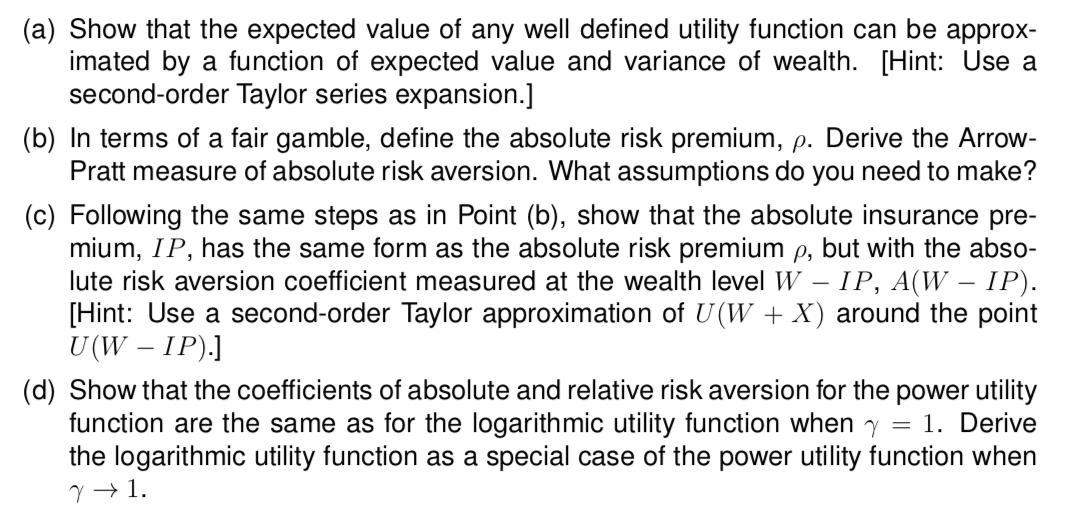 Solved (a) ﻿Show that the expected value of any well defined | Chegg.com