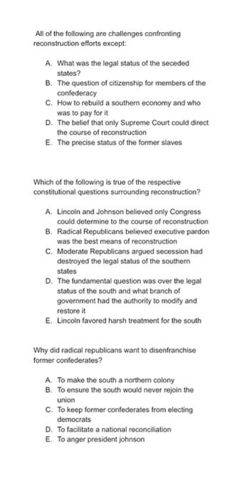 Solved All of the following are challenges confronting | Chegg.com