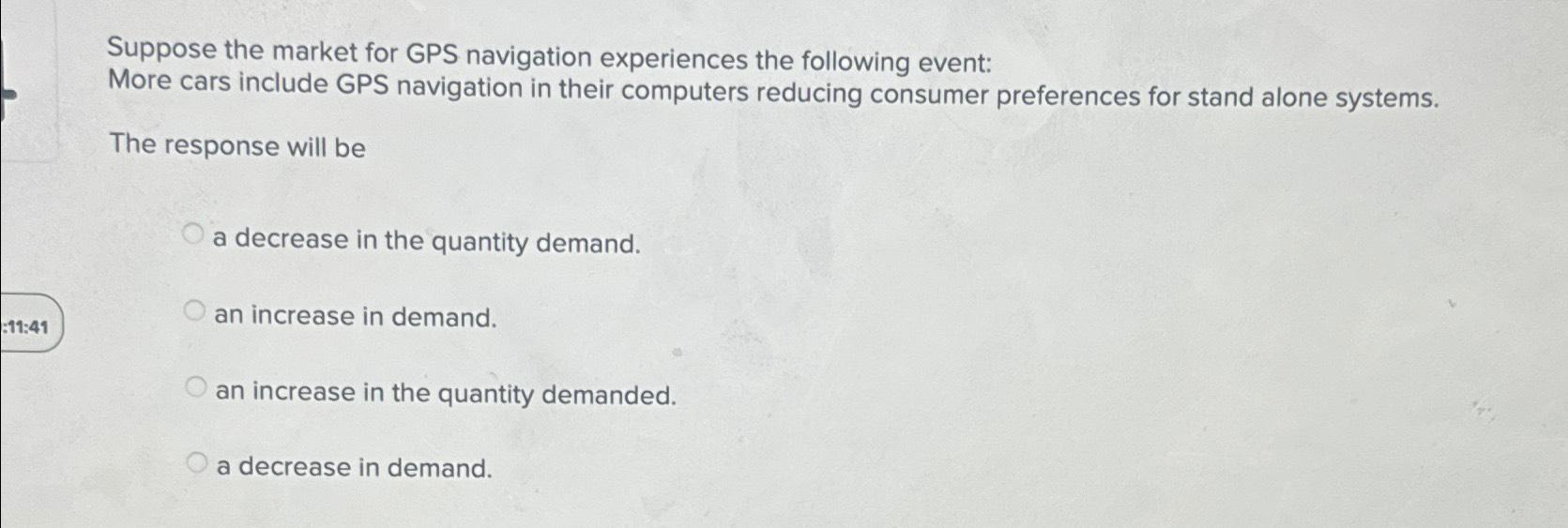 Solved Suppose the market for GPS navigation experiences the | Chegg.com