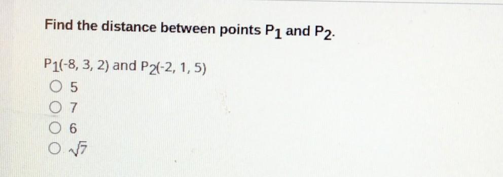 Solved Find the distance between points P1 and P2. | Chegg.com