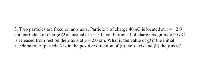 Solved 3. Two particles are fixed on an x axis. Particle 1 | Chegg.com