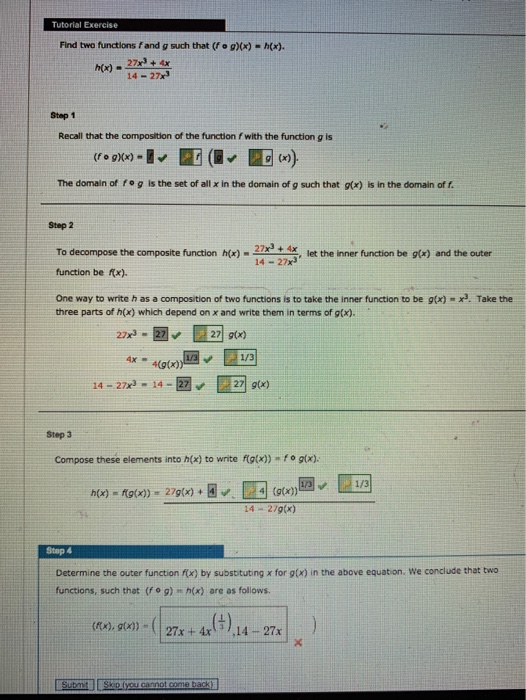 Solved Tutorial Exercise Find Two Functions Fand G Such That