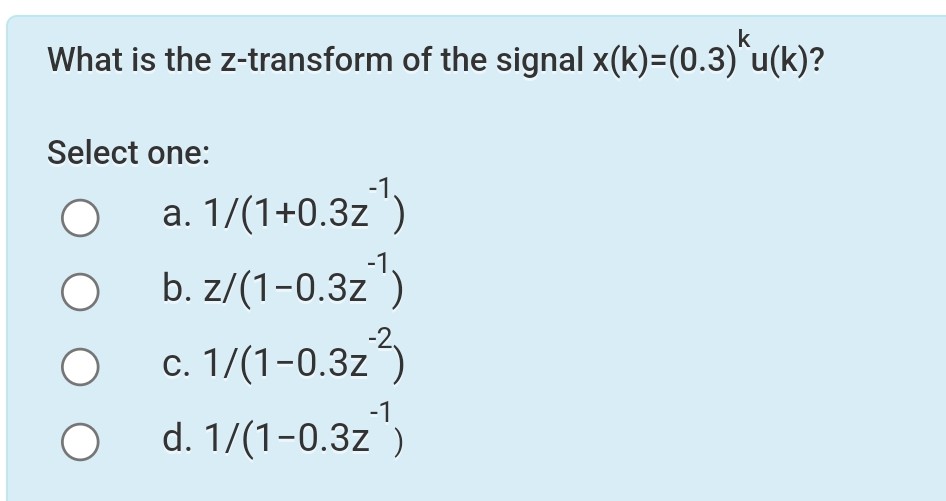 Solved What is the z-transform of the signal | Chegg.com