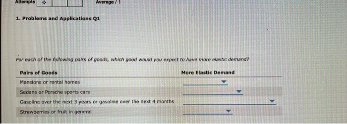 Solved Attempts ܀ Average/1 1. Problems and Applications Q1 | Chegg.com