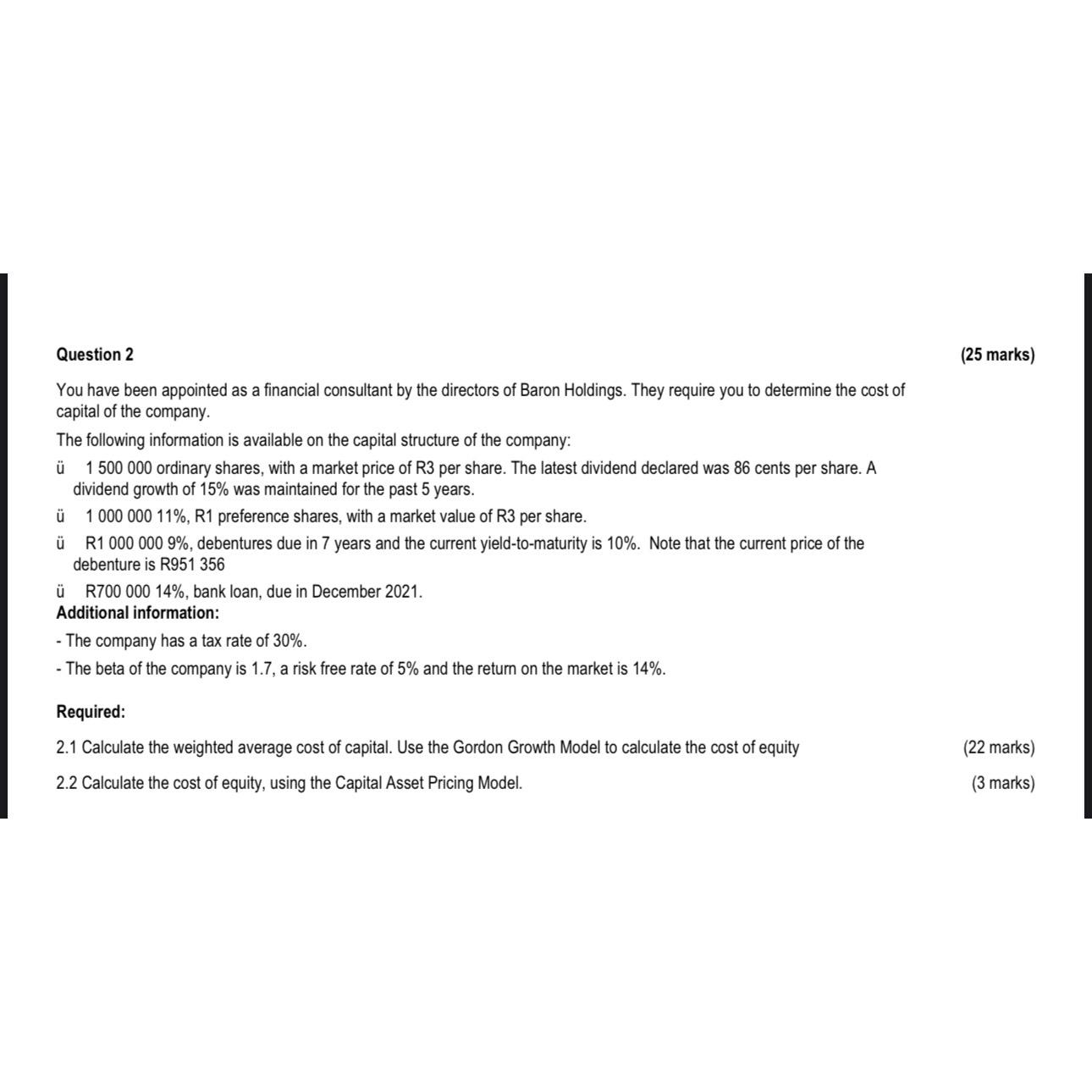 Solved Question 2(25 ﻿marks)You have been appointed as a | Chegg.com