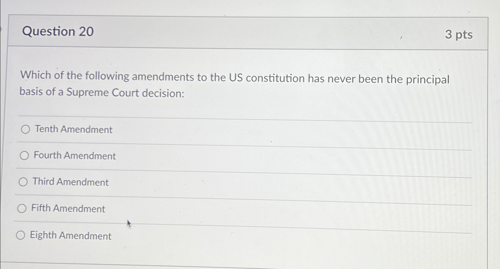 Solved Question 203 ﻿ptsWhich of the following amendments to | Chegg.com