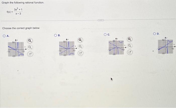 Solved Graph the following rational function. 3x²+1 x-3 f(x) | Chegg.com