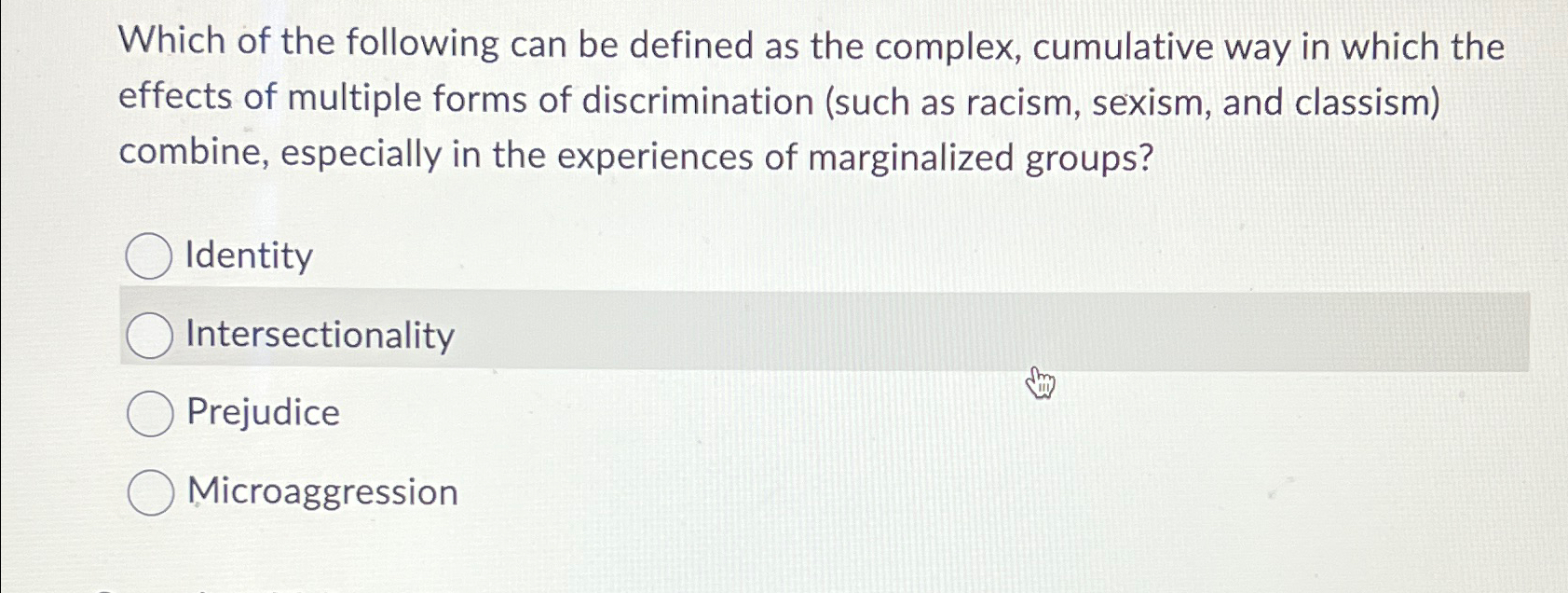 Solved Which of the following can be defined as the complex, | Chegg.com