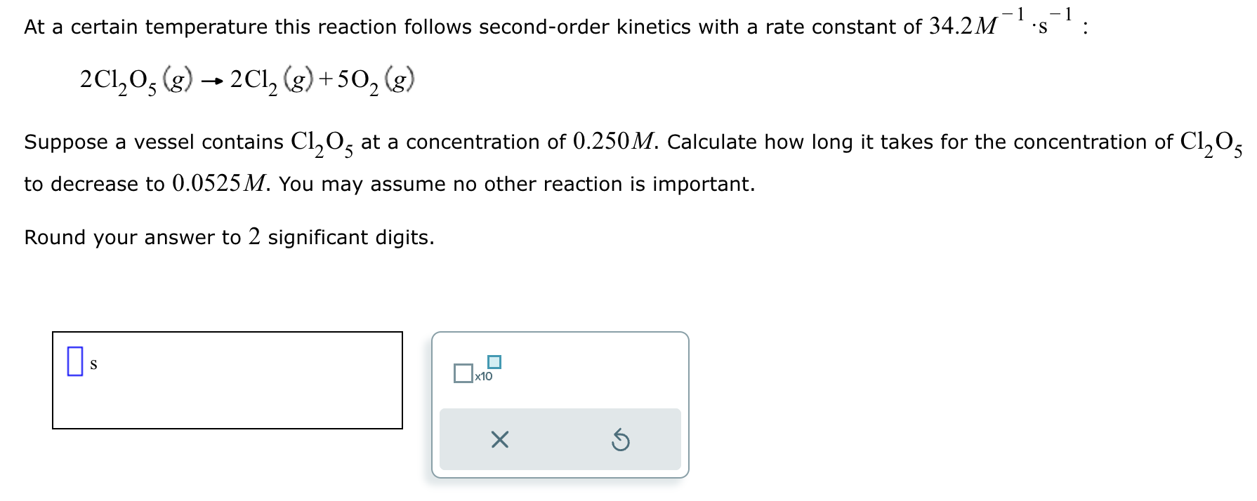 Solved At a certain temperature this reaction follows | Chegg.com