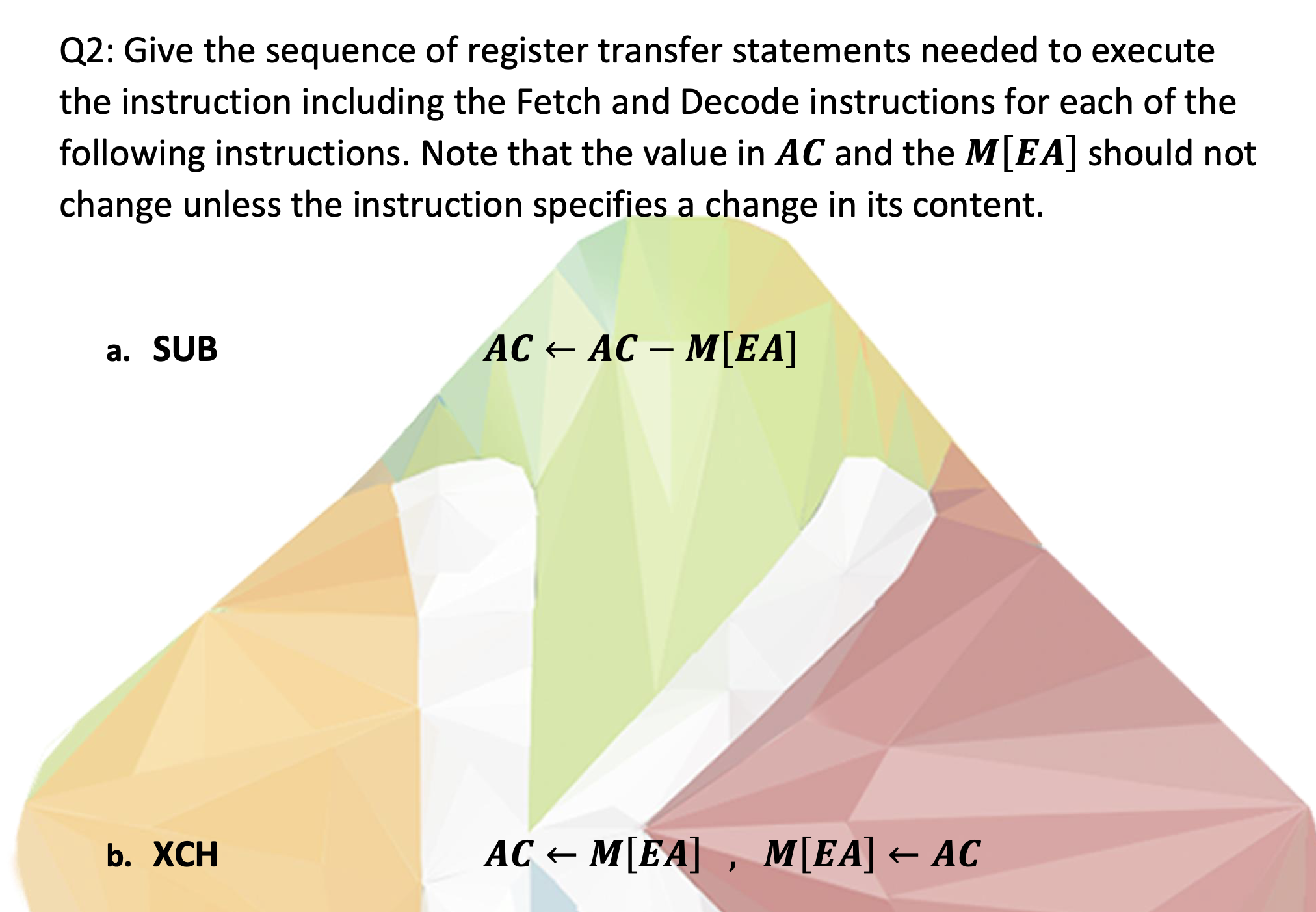 Solved Q2: Give the sequence of register transfer statements | Chegg.com