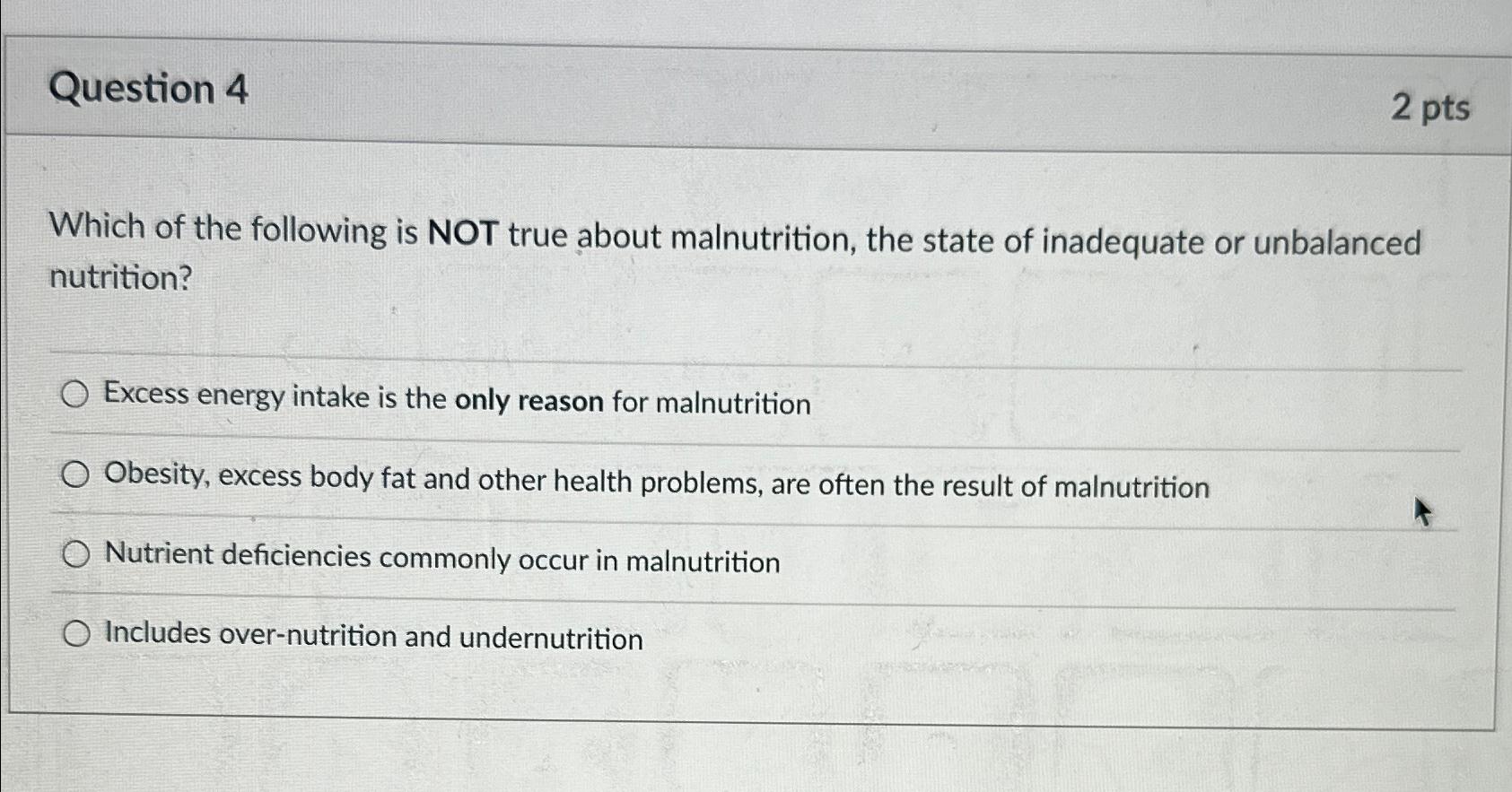 Solved Question 42 ﻿ptsWhich of the following is NOT true | Chegg.com