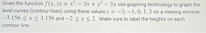Solved Given the function f(x,y)=x3−3x+y3−3y use graphing | Chegg.com