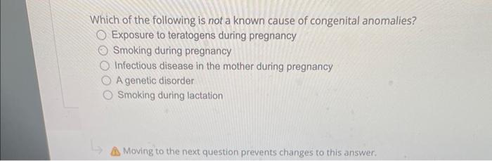 Solved which of the following is not a known cause of | Chegg.com