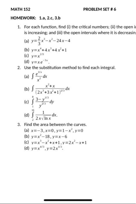 Solved QUESTION : \& \& 2.C HOMEWORK: 1.a,2.c,3.b Due: April | Chegg.com