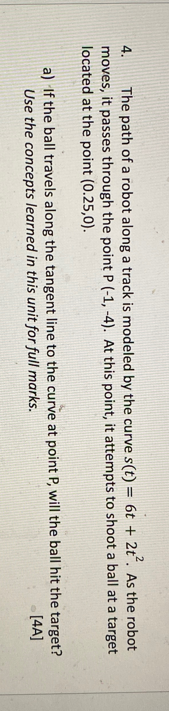 Solved The path of a robot along a track is modeled by the | Chegg.com