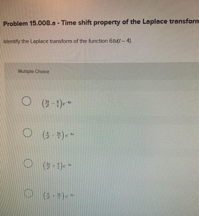 Solved Problem 15.008.a - Time shift property of the Laplace | Chegg.com