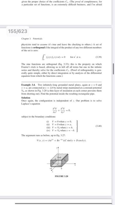 Solved For the slot example 3.3 of the Laplace equation in | Chegg.com