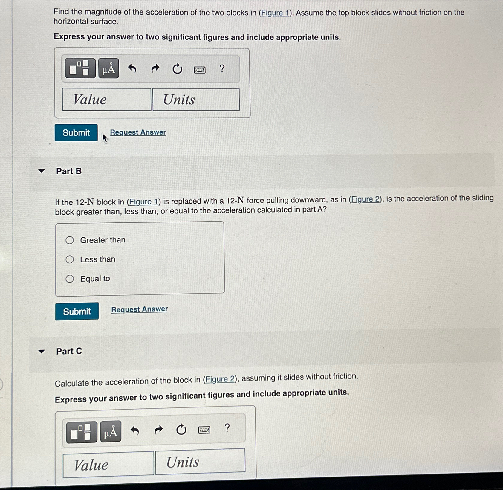Find the magnitude of the acceleration of the two | Chegg.com