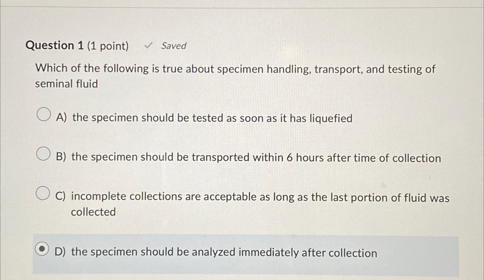 Solved Question 1 (1 ﻿point) ﻿SavedWhich of the following | Chegg.com