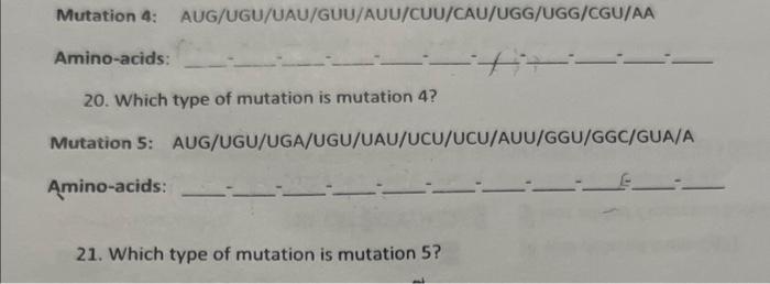 Mutation 4: | Chegg.com