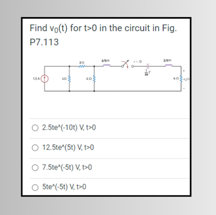 Solved Find v0(t) for t>0 in the circuit in | Chegg.com Solved Find v0(t) for t>0 in the circuit in | Chegg.com