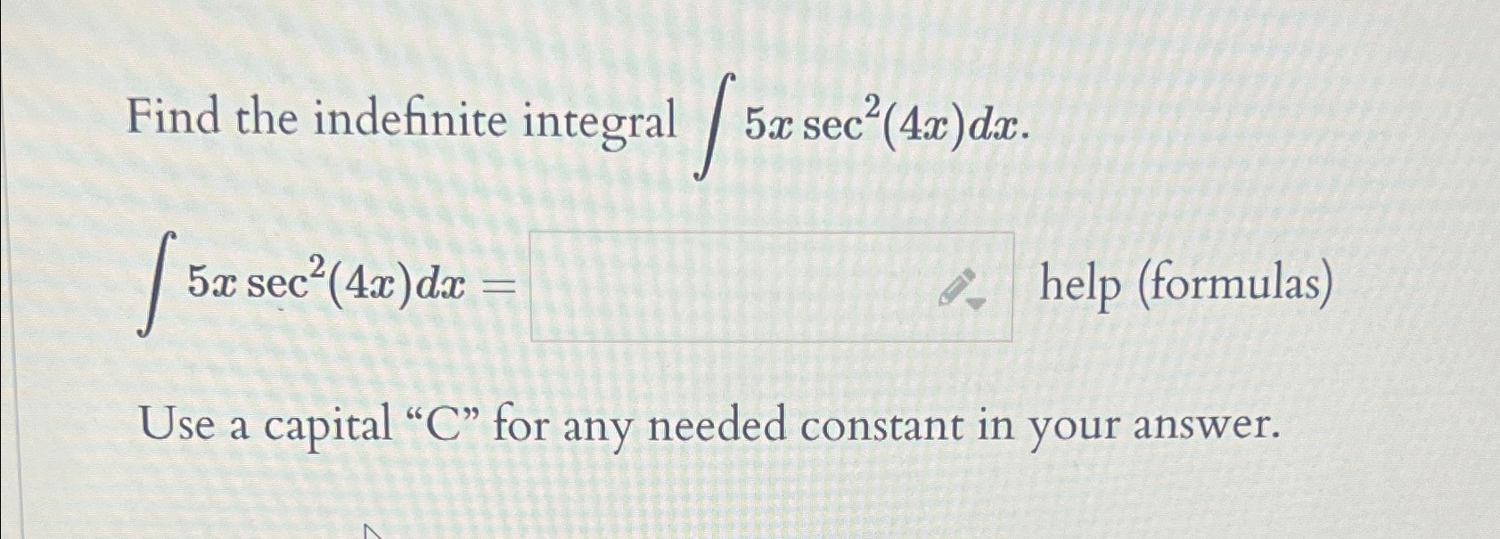 Solved Find the indefinite integral | Chegg.com