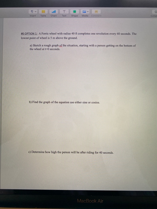 Solved T Insert Table Chart Text Shape Media Comment Collal | Chegg.com