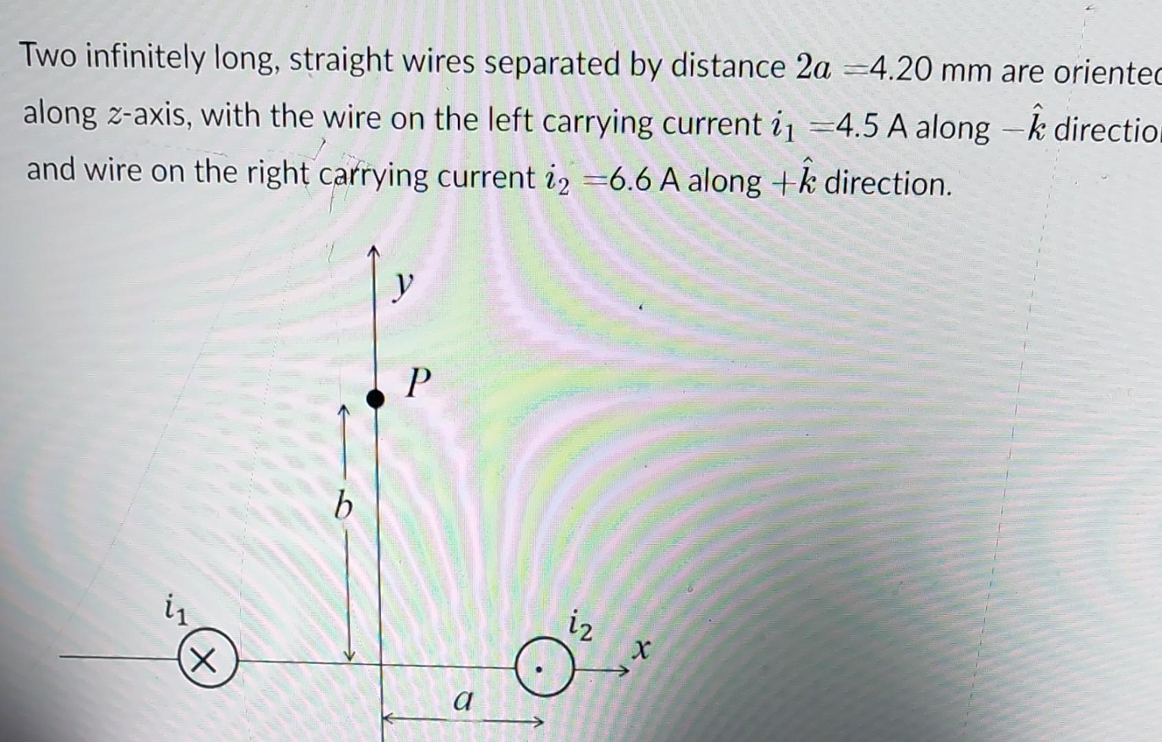 Solved Two infinitely long, straight wires separated by | Chegg.com