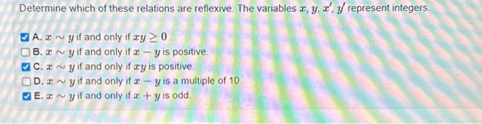Solved Determine which of these relations are reflexive. The | Chegg.com