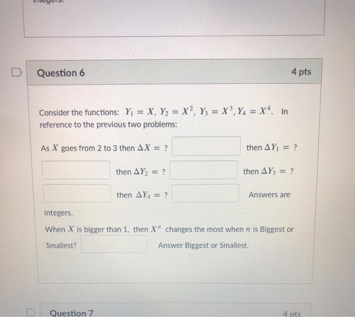 Solved Question 6 4 pts Consider the functions: Y = X, Y2 = | Chegg.com Solved Question 6 4 pts Consider the functions: Y = X, Y2 = | Chegg.com