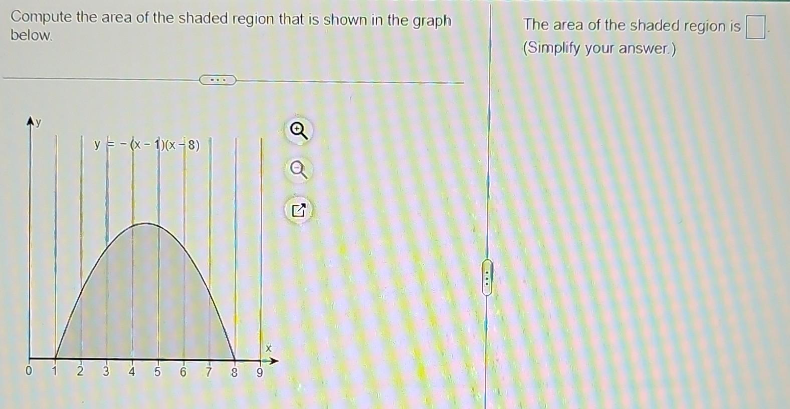 Solved Compute the area of the shaded region that is shown | Chegg.com