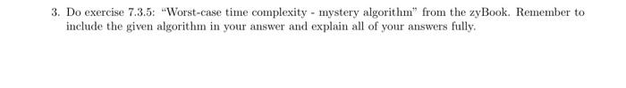 Solved 3 Do Exercise 735 Worst Case Time Complexity 7463
