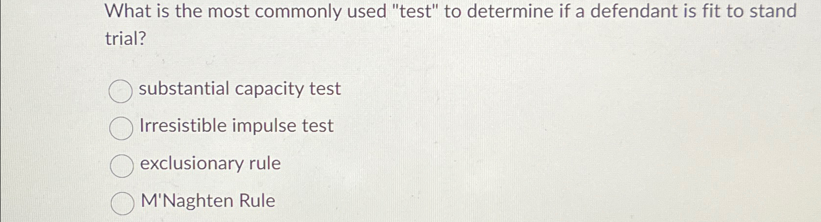 Solved What is the most commonly used "test" to determine if | Chegg.com