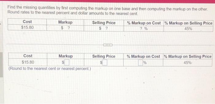Solved Find the missing quantities by first computing the | Chegg.com