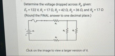 Solved Determine the voltage dropped across R3, | Chegg.com