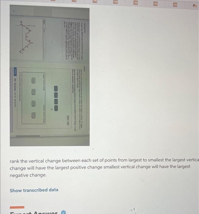 rank the vertical change between each set of points | Chegg.com