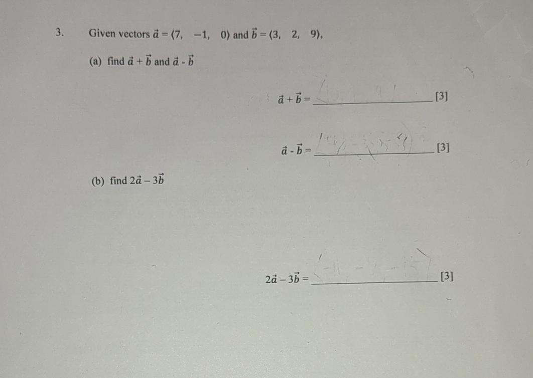 Solved Given vectors vec(a)=(:7,-1,0:) ﻿and | Chegg.com
