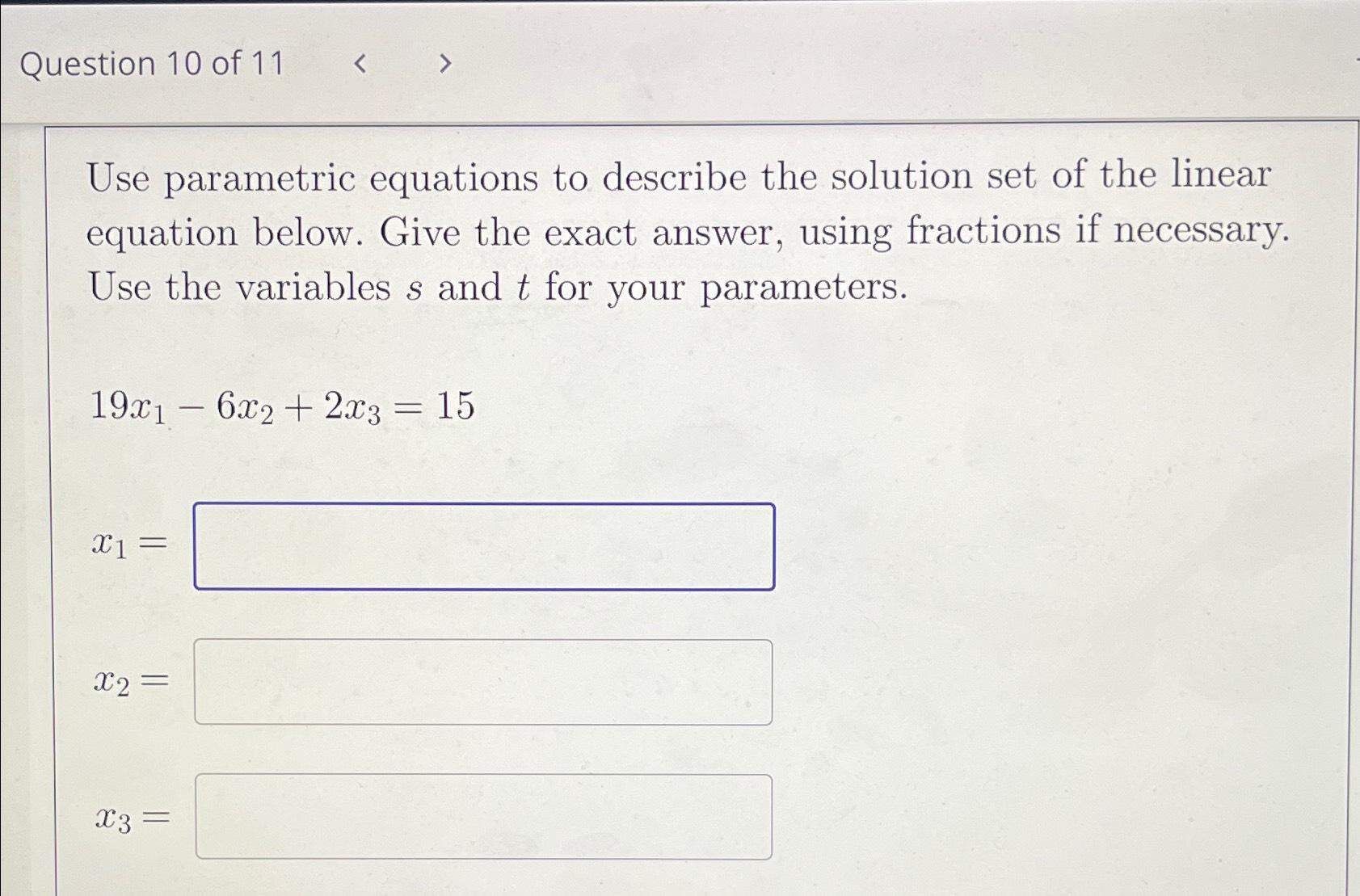 Solved Question 10 ﻿of 11Use parametric equations to | Chegg.com