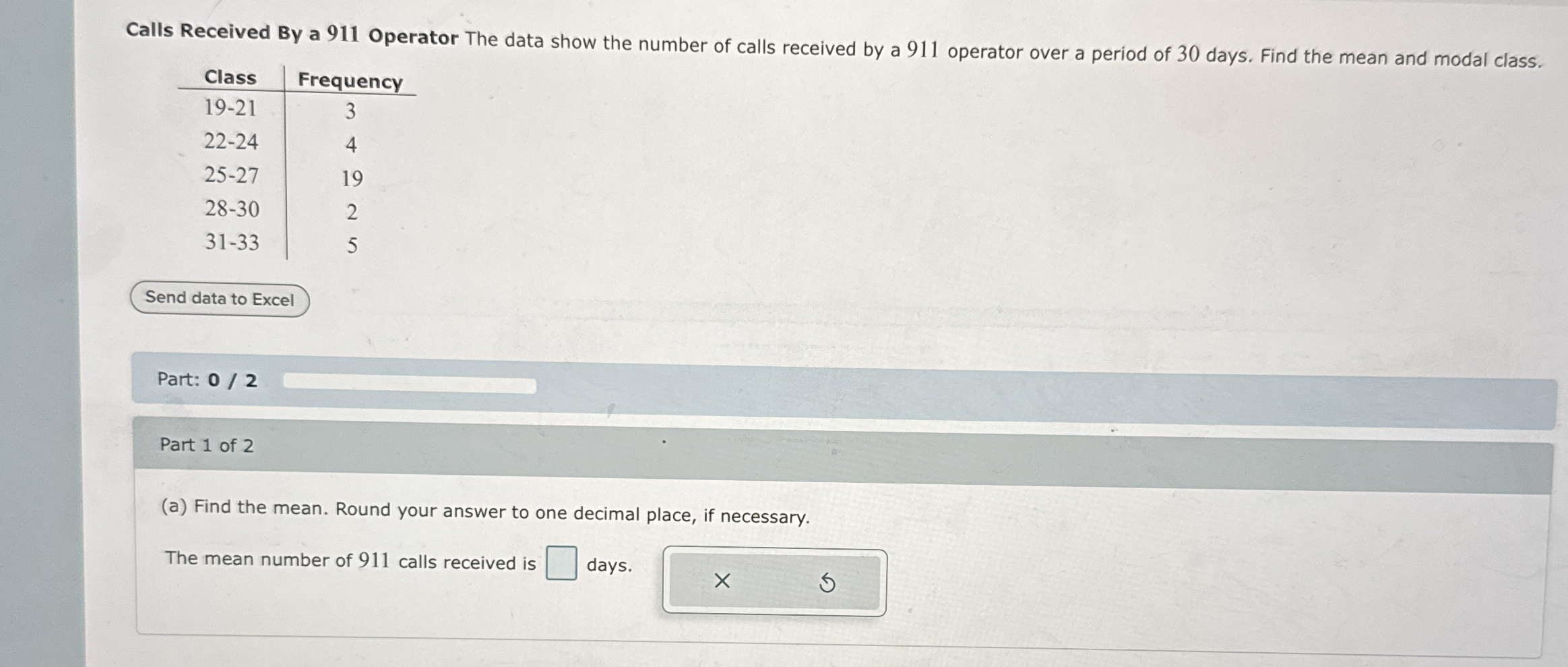 Solved Calls Received By a 911 ﻿Operator The data show the | Chegg.com