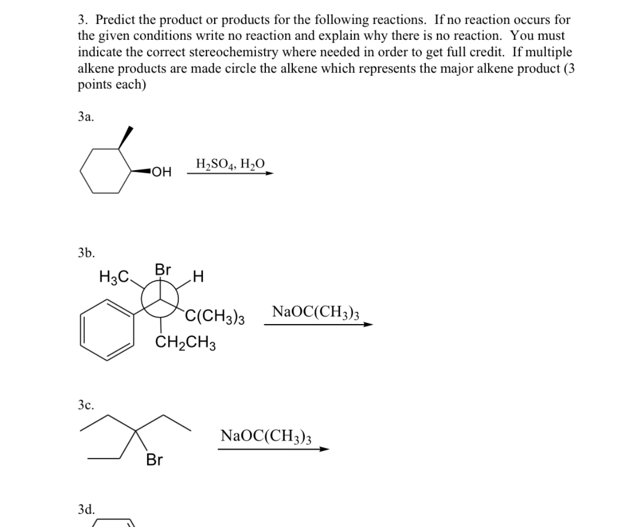 Solved 3. ﻿Predict the product or ﻿products for the | Chegg.com