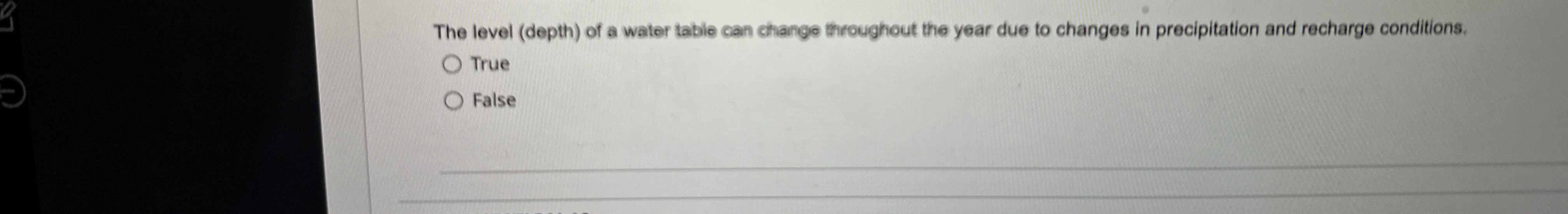 Solved The level (depth) ﻿of a water tabie can change | Chegg.com