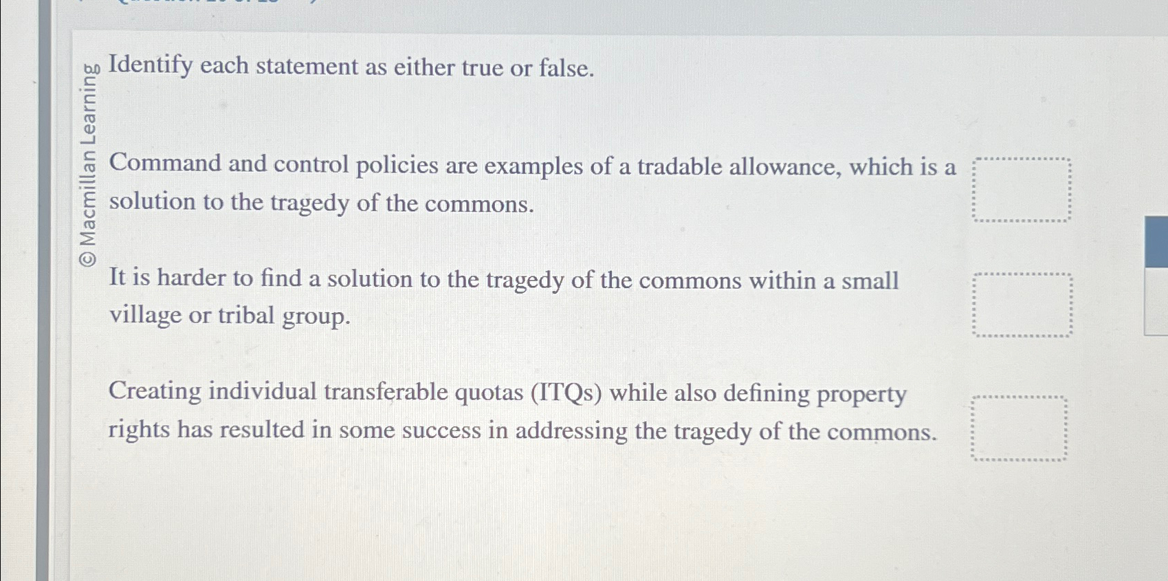 Solved no Identify each statement as either true or | Chegg.com