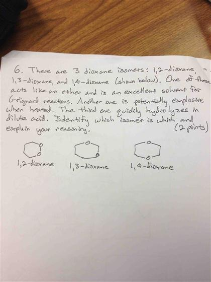 Solved There are 3 dioxane isomers: 1,2-dioxane, | Chegg.com