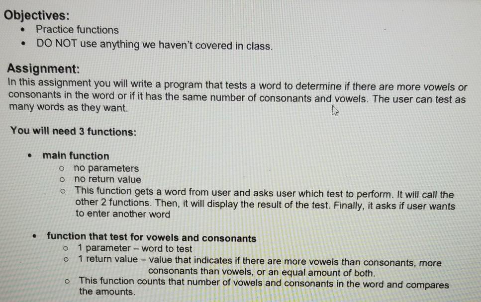 Solved Programming Assignment for Python It says 3 | Chegg.com