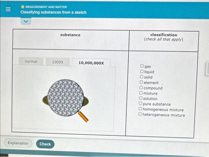 Solved MEASUREMENT AND MATTER Classifying substances from a | Chegg.com