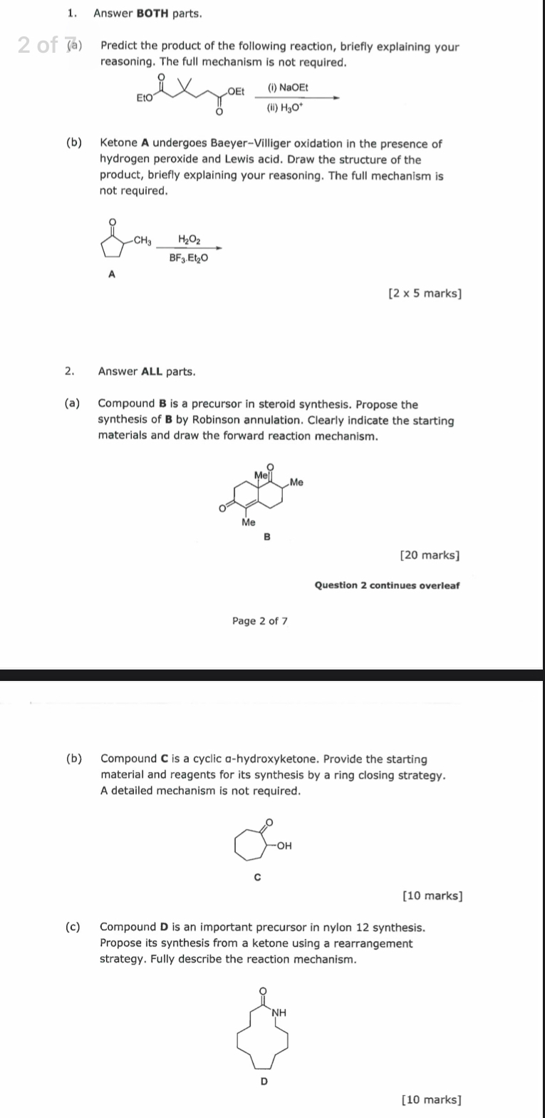 Solved Answer BOTH parts.1. ﻿of (a) ﻿Predict the product of | Chegg.com