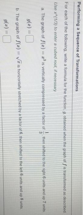 Solved Performing a Sequence of Transformations For each of | Chegg.com