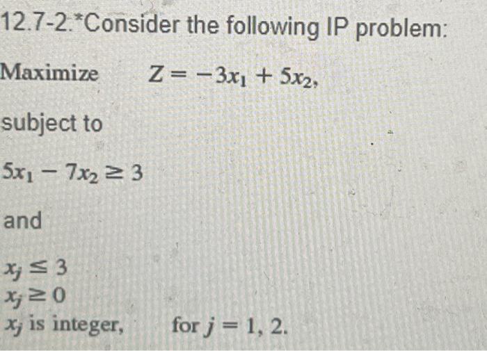 Solved 12.7-2.*Consider the following IP problem: Maximize | Chegg.com