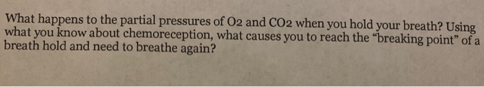 Solved What happens to the partial pressures of O2 and CO2 | Chegg.com