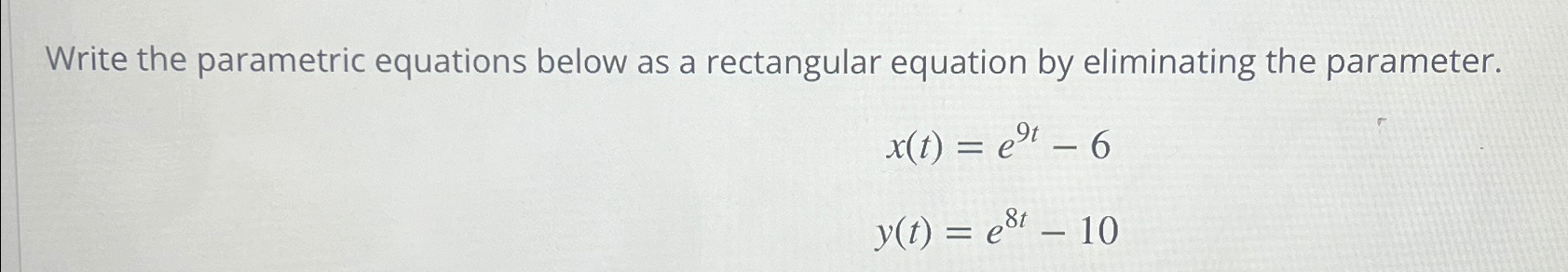 Solved Write the parametric equations below as a rectangular | Chegg.com